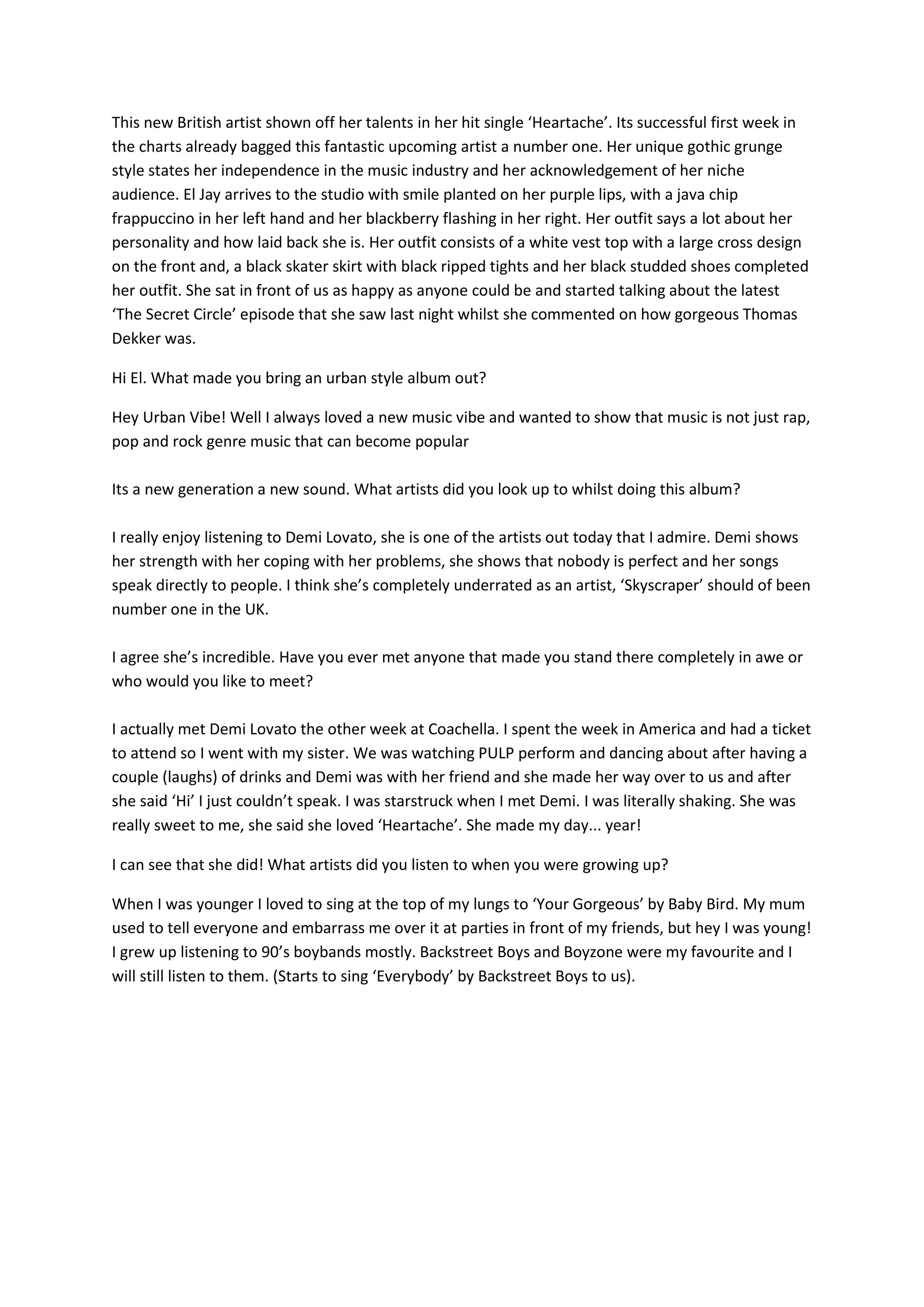 Article Draft | DOCX | Contemporary Hits/Pop/Top 40 | Music