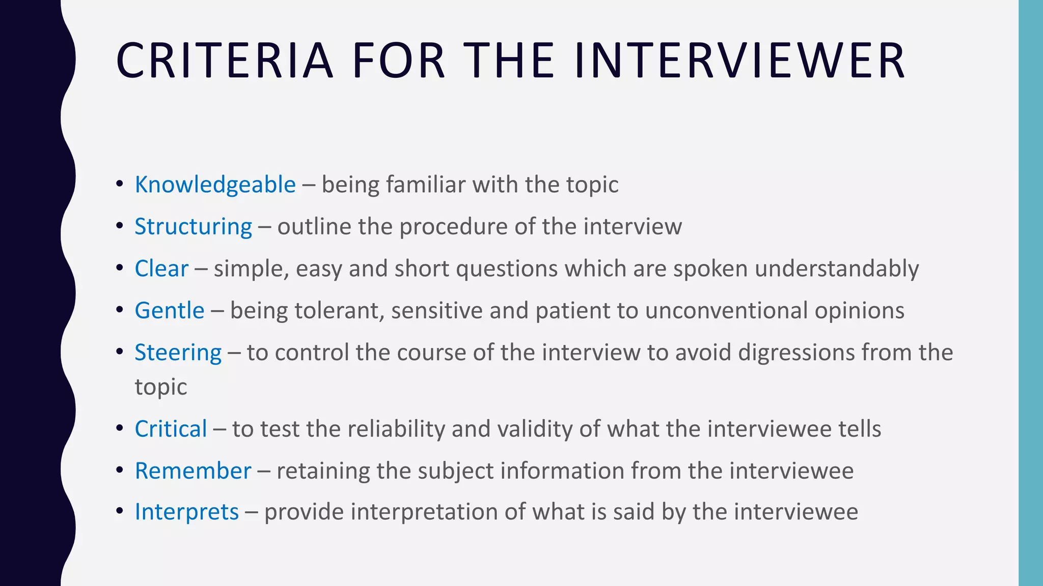 Interview Method for Qualitative Research | PPTX