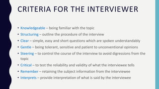 Interview Method for Qualitative Research | PPTX