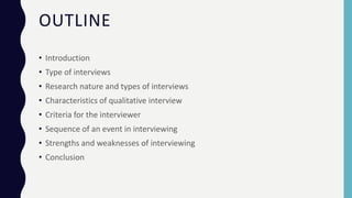 Interview Method for Qualitative Research | PPTX