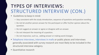 Interview Method for Qualitative Research | PPT