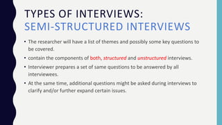 Interview Method for Qualitative Research | PPTX
