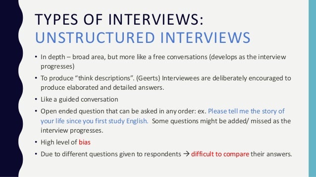 Interview Method for Qualitative Research