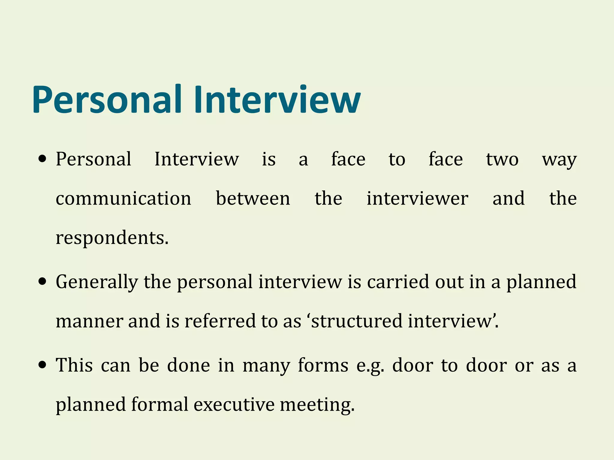Interview method in research | PPTX