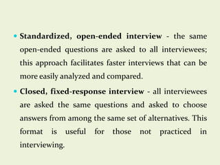 Interview method in research | PPTX