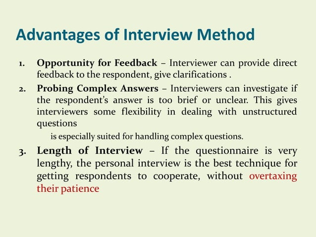 Interview method in research | PPTX
