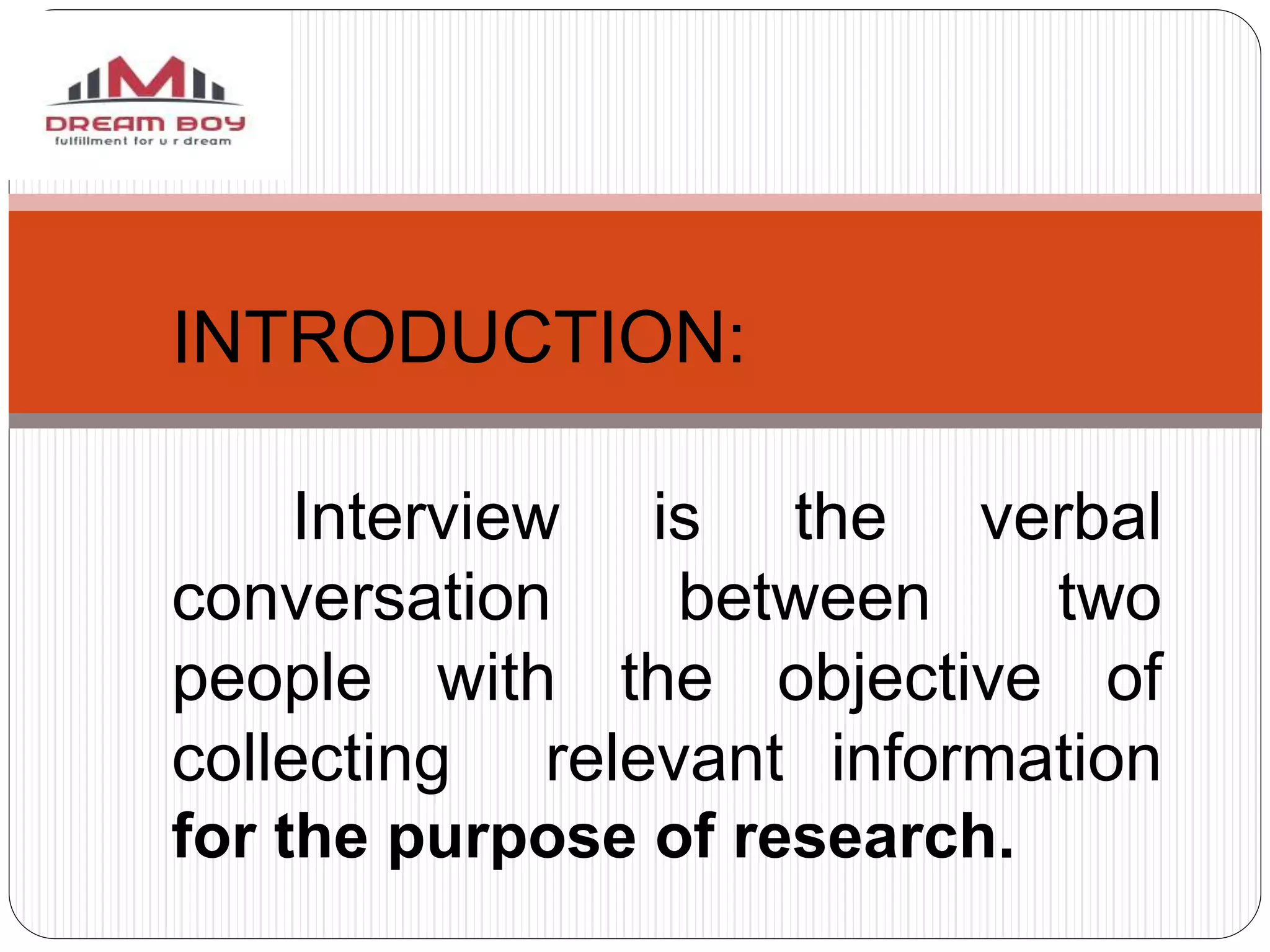 Interview method in research | PPTX
