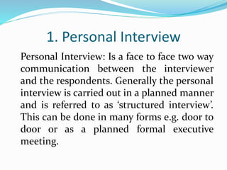 Interview method in research | PPTX