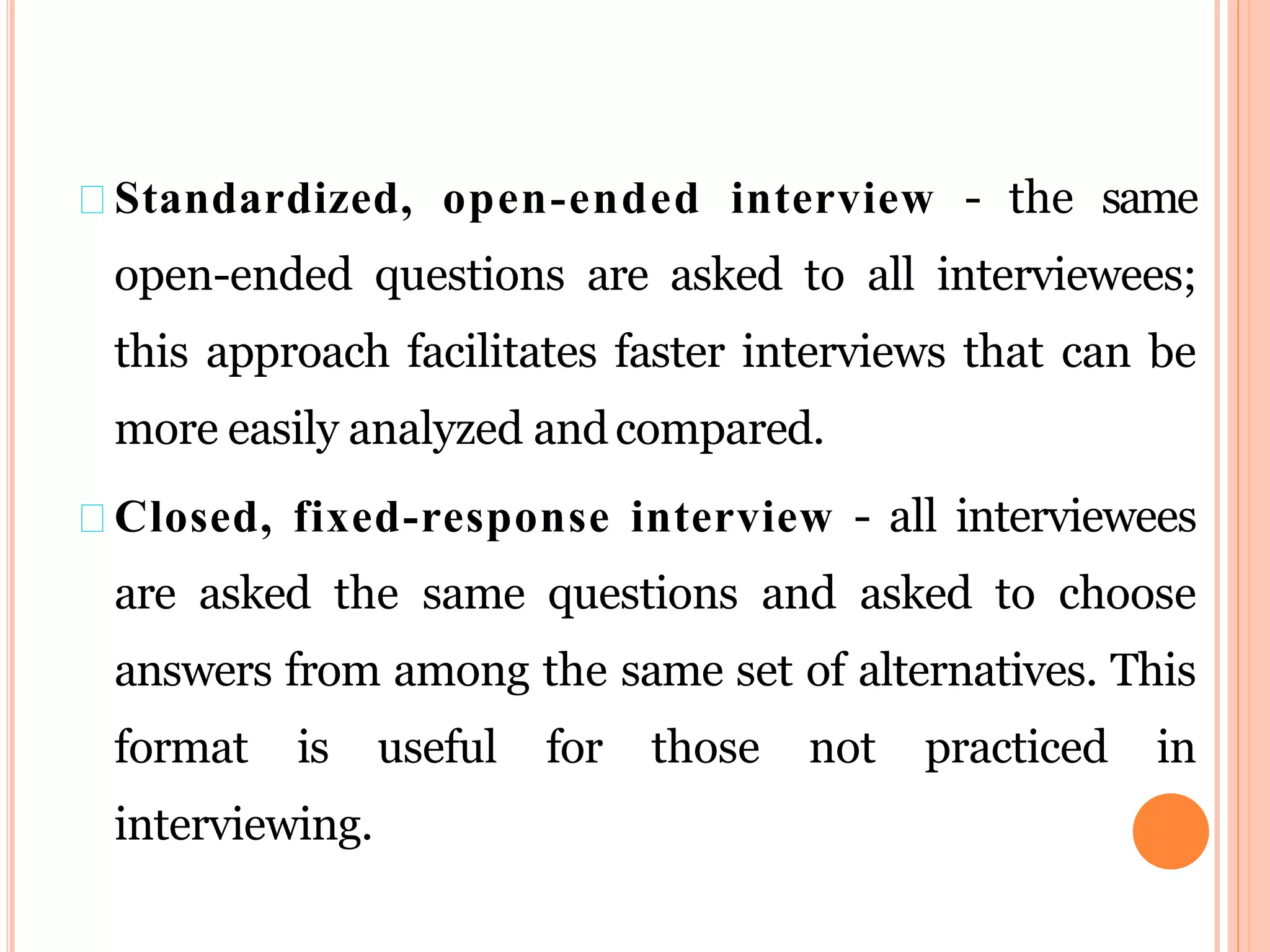 Interview method in research | PPTX | Resume Writing and Advice | Job ...