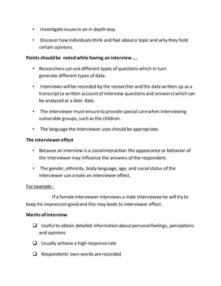 Interview method of psychology | DOCX