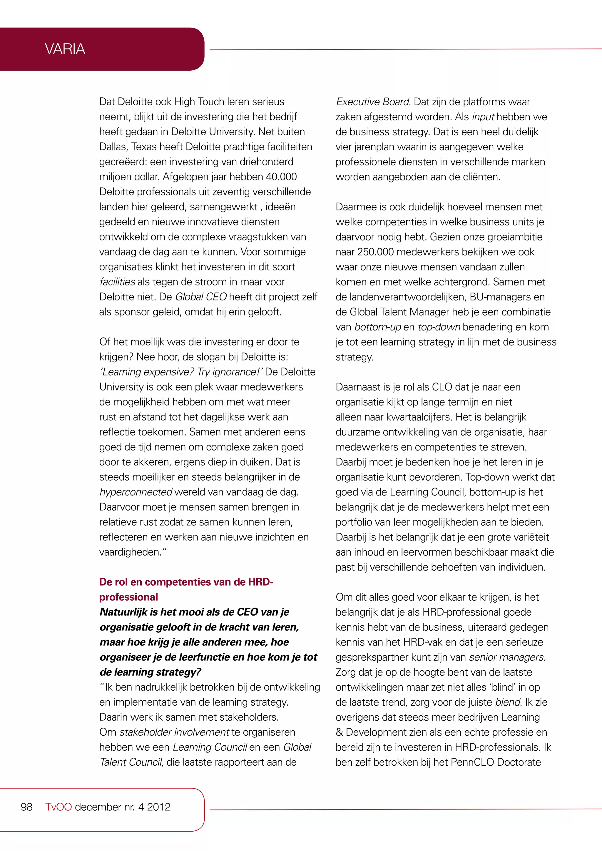 Interview met Nick van Dam Flying Dutch CLO met een groot hart | PDF