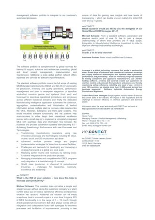 Interview with Michael Schwarz, Invensys / UK | PDF
