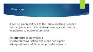 Interview and Interviewing Skills | PPT