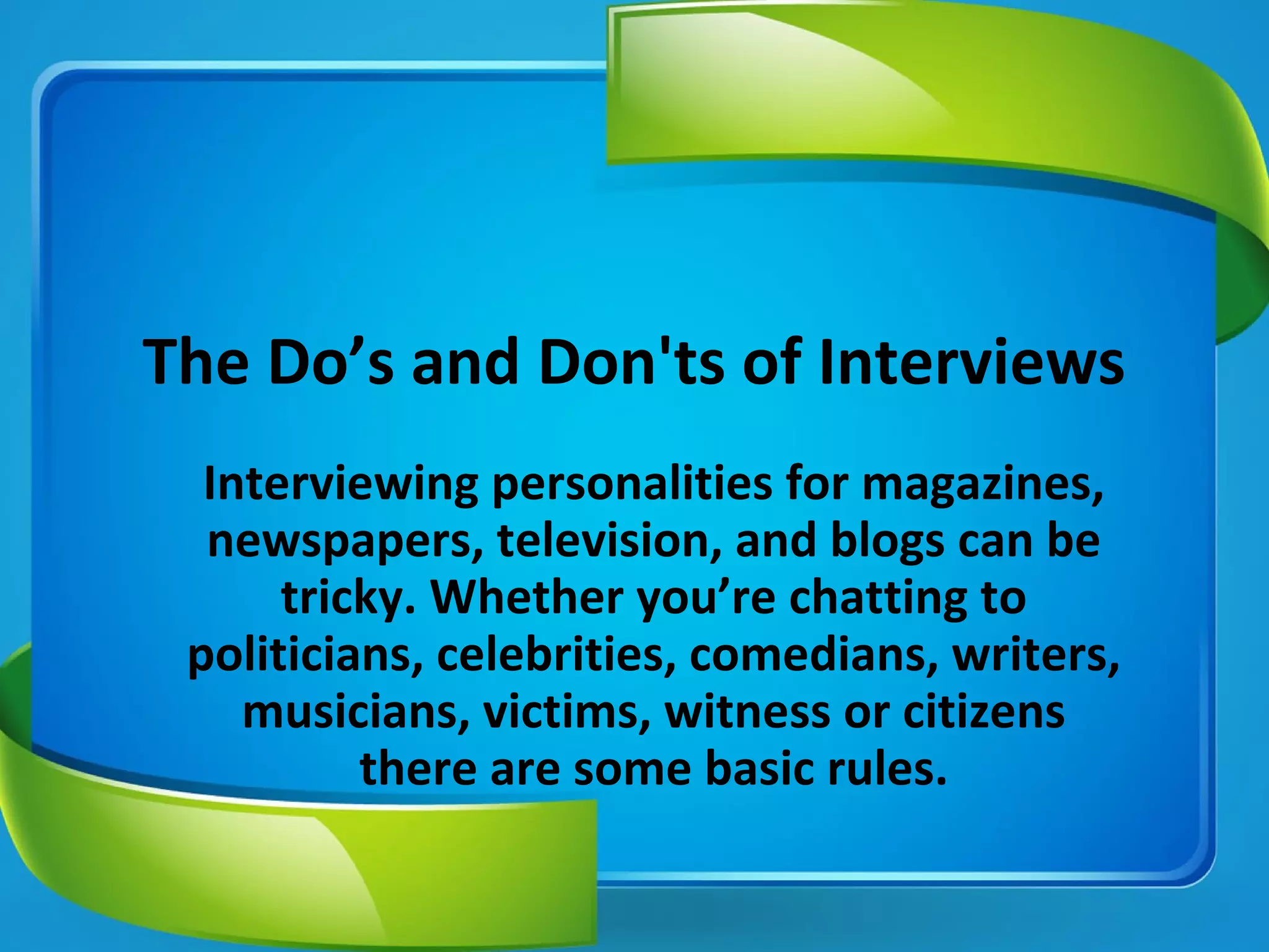 Art of Interviewing | PPT