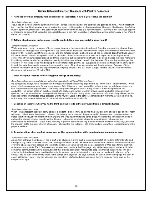 Interview packet | PDF