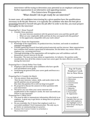 Interview packet | PDF