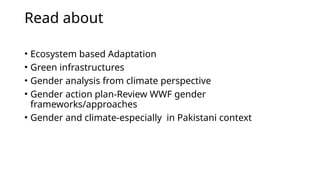 Interview Prep Areas for Position of Gender and Environment Officer | PPT