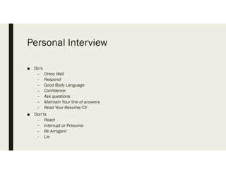 Interview preparation.pdf | Resume Writing and Advice | Job Search