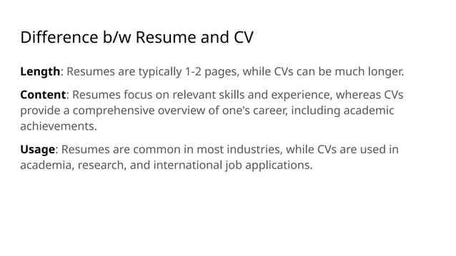 Resume Building and Interview Preparation | PPTX