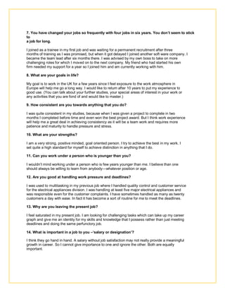 Interview preparatory questions | PDF