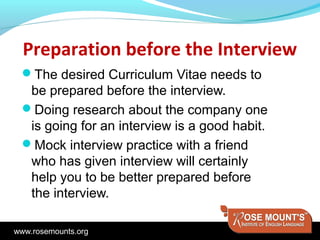 Interview presentation | PPT