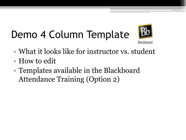 Blackboard Attendance Options | PPT