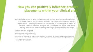 Student Clinical Placement in hospital, factors to be considered. | PPTX