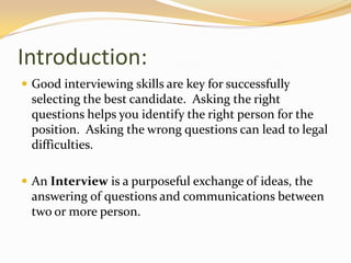 Interview process and methods of conducting interview | PPTX
