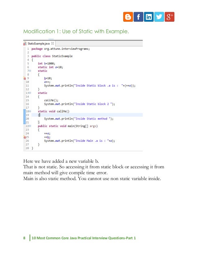 Most Common Core Java Practical Interview Questions - Part 1