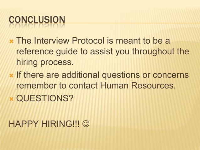 Interview Protocol Pp | PPTX
