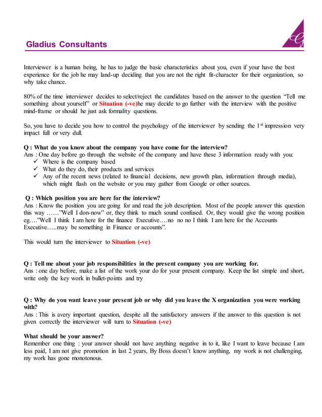 Interview Preparation Q&A | PDF