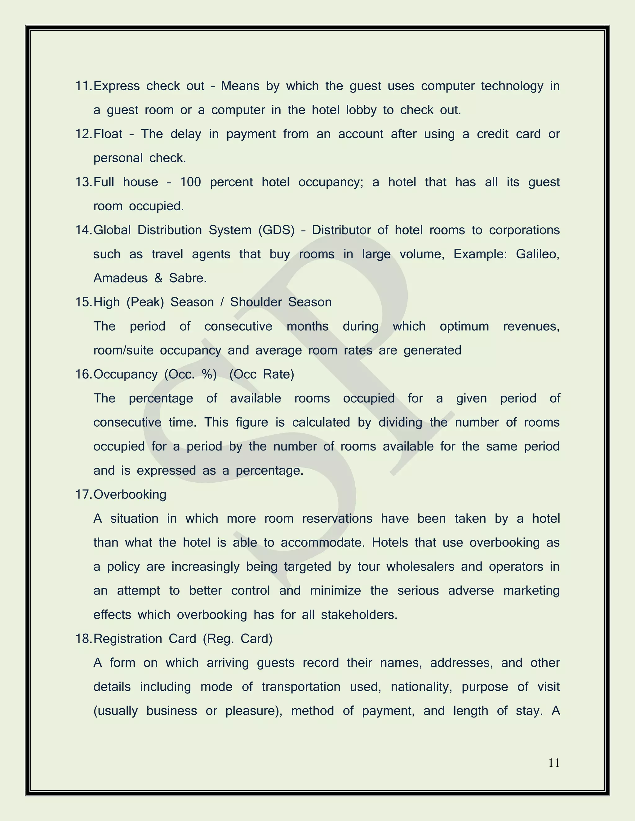 Interview question for hotel management | PDF