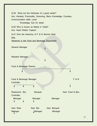 Interview question for hotel management | PDF