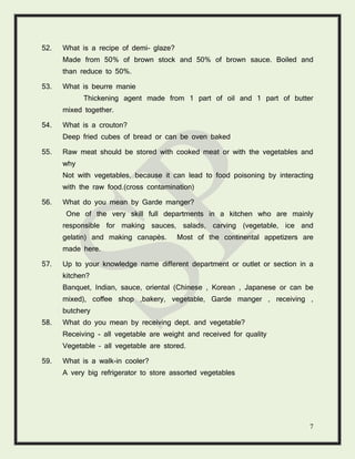 Interview question for hotel management | PDF