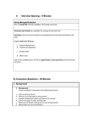 Interview questionnaire guide | DOC