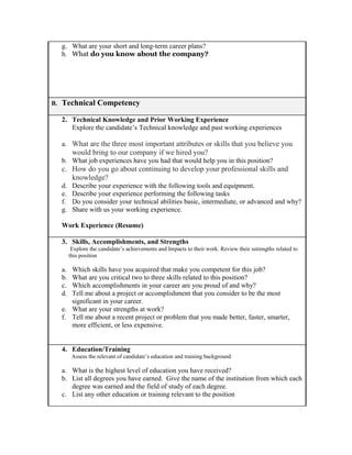 Interview questionnaire guide | DOC