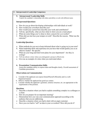 Interview questionnaire guide | DOC