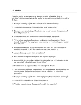 Interview questionnaire guide | PDF