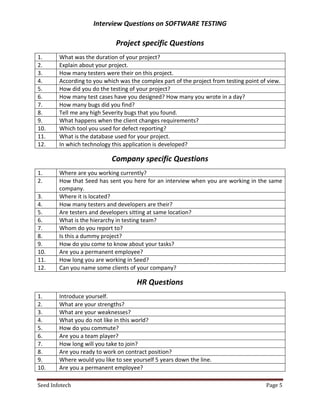 Interview questions | DOCX