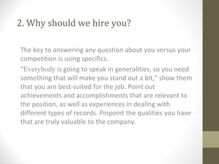 Interview questions | PPT