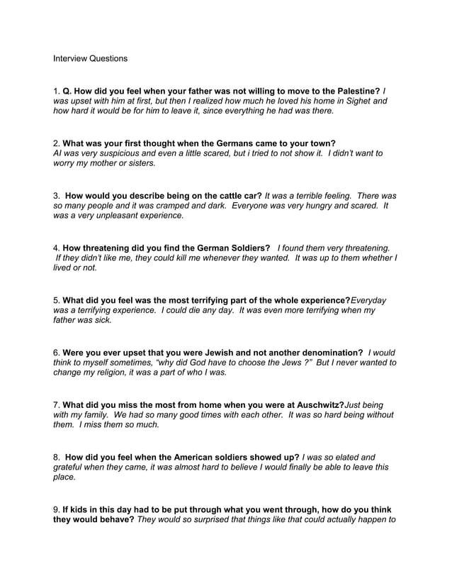 Interview questions | DOCX