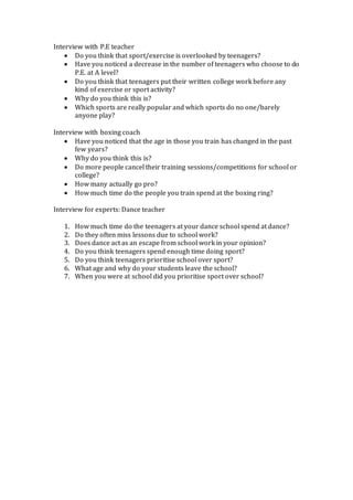 Interview questions | DOCX