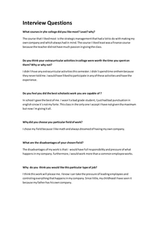 Interview questions | DOCX