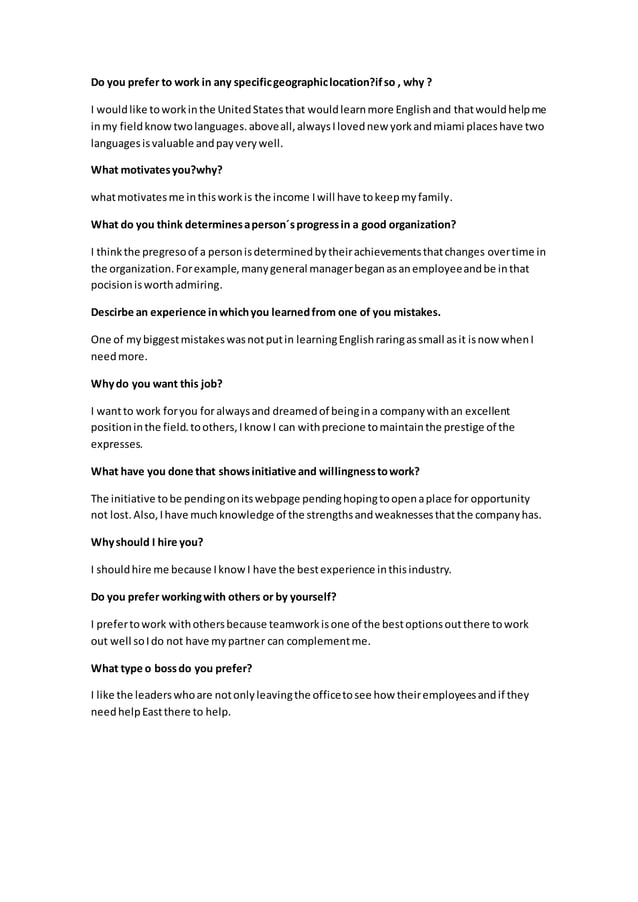 Interview questions | DOCX