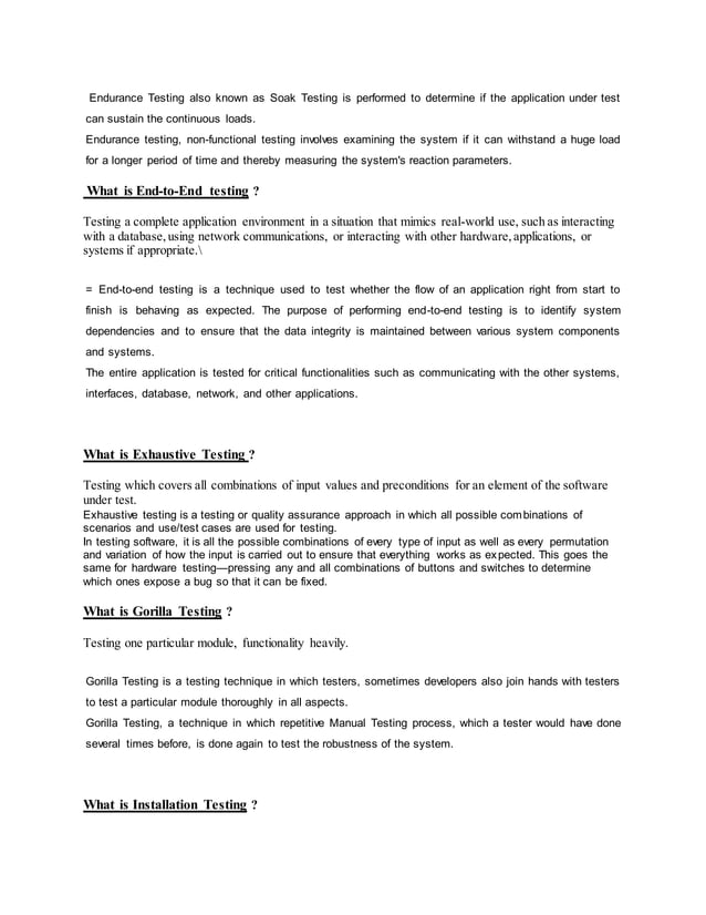 Interview questions for manual testing technology. | DOCX | Operating ...