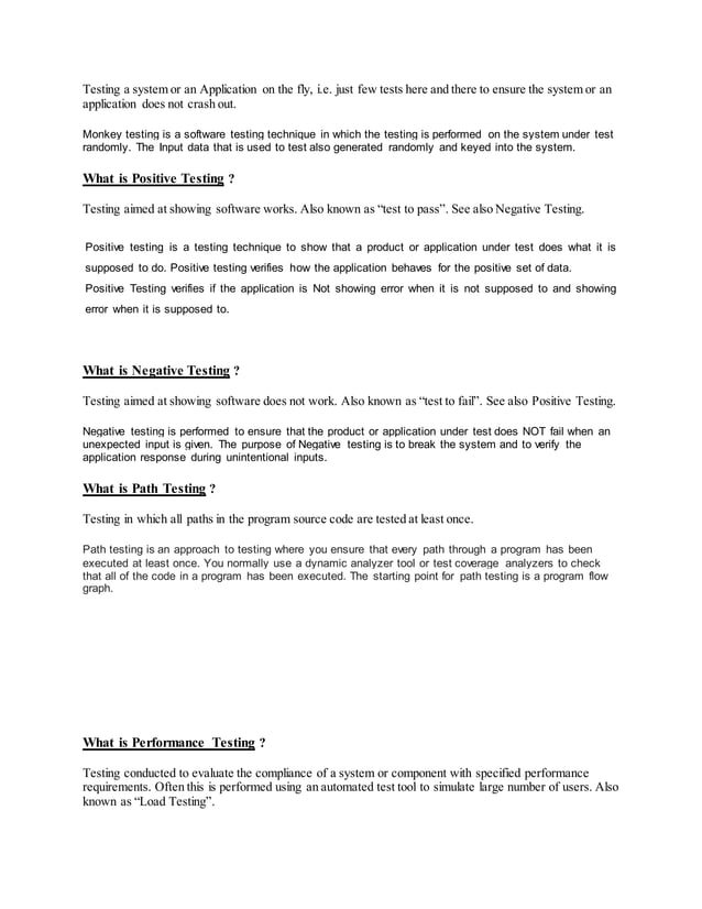 Interview questions for manual testing technology. | DOCX | Operating ...