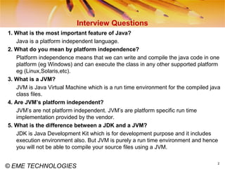 Top 10 Interview Questions For Java | PPT