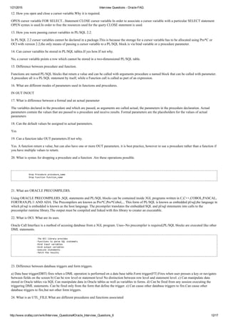 Interview questions oracle faq | PDF