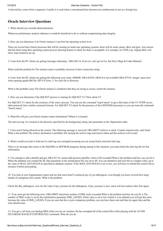 Interview questions oracle faq | PDF