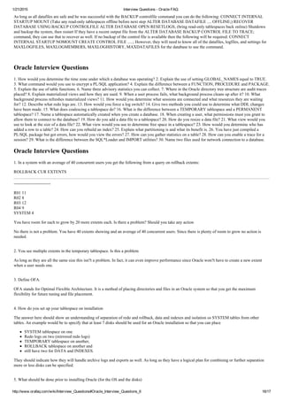 Interview questions oracle faq | PDF